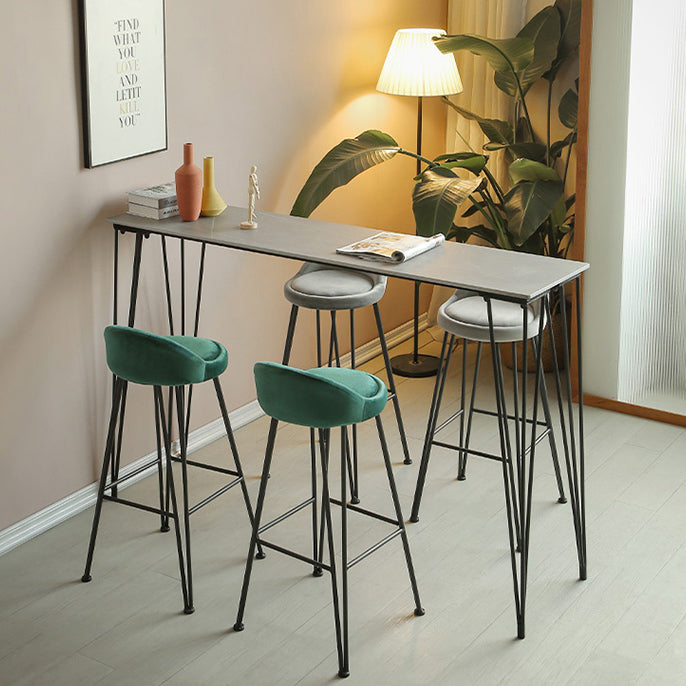 Tavolo da bar rettangolare Tavolo da vino industriale in pietra con 4 gambe